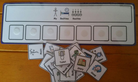 Small My Bedtime Routine Chart Visual Support Visual Aid for