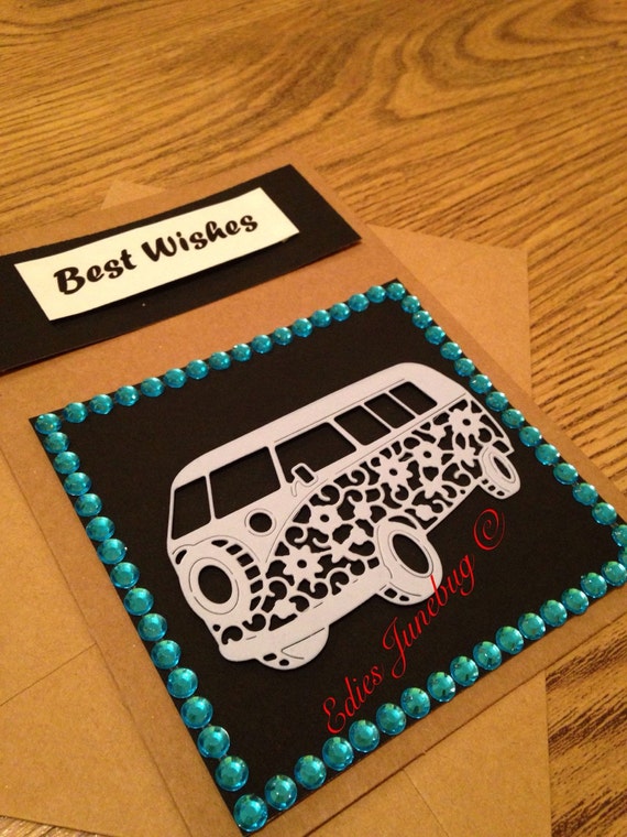 Vw Campervan Card Handmade Greeting Card Blank By Ediesjunebug