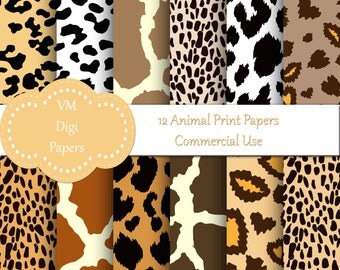 Animal print cards | Etsy