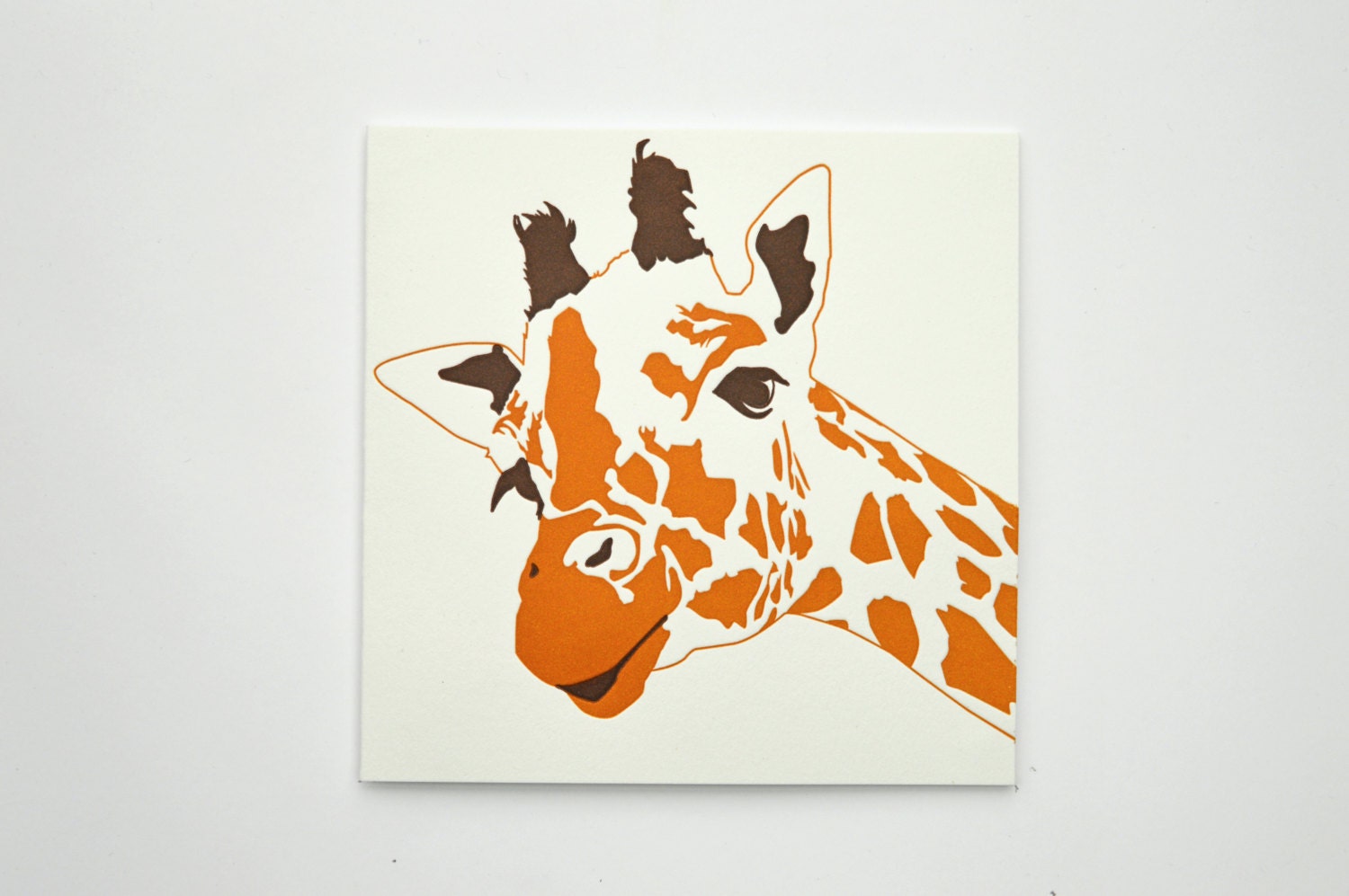 Giraffe card Safari Animals Luxury Cards Giraffe by PenguinInks