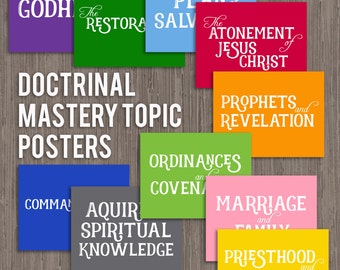LDS Seminary Doctrinal Mastery Topic Posters ON by TulipTreesShop