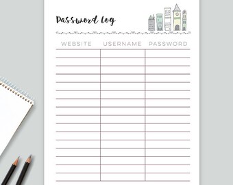 Password sheet | Etsy