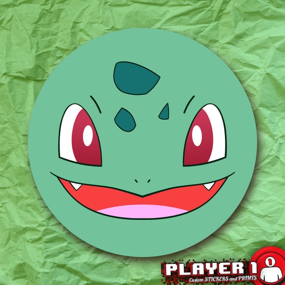 Bulbasaur Face Pokemon Sticker by Player1Stickers on Etsy