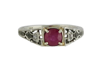 Unique ruby filigree ring related items | Etsy