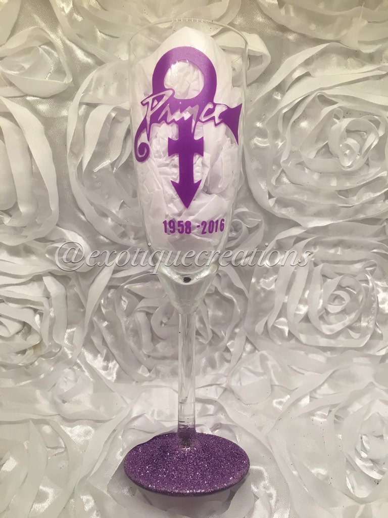 Prince Memorabilia Toasting Flutes and Glass Mugs