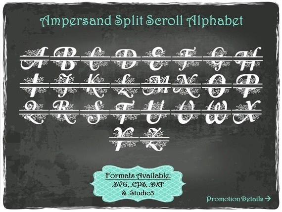 Ampersand Split Scroll Alphabet in .SVG .EPS by TheSVGFontStore