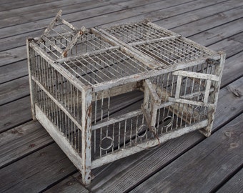 Wood wire bird cage | Etsy