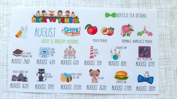 August Wacky & Random Holidays Set of 16 Item 260