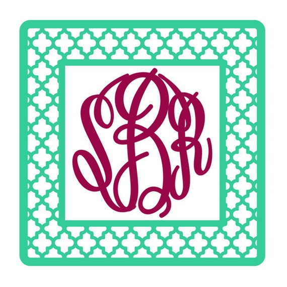 Square Frame Monogram Cuttable Design SVG DXF EPS by CuttableSVG