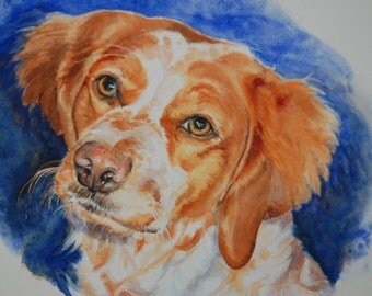 Brittany spaniel art | Etsy