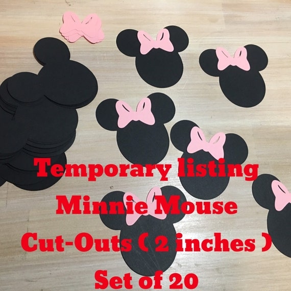 Minnie Mouse Paper Cut-Outs 2 inches Set by CreativeBlissDesigns