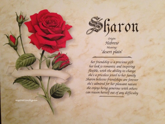 Sharon First Name Meaning Art Print-Name Meaning Art