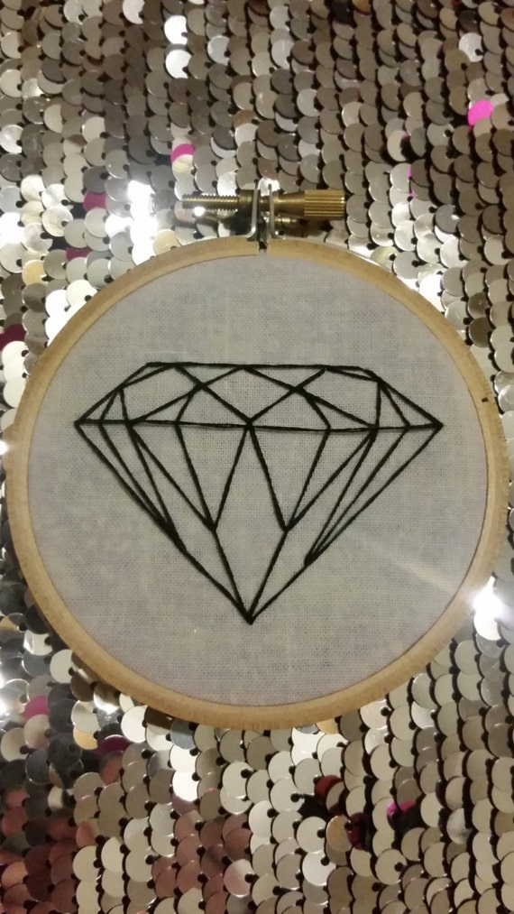 Diamond Embroidery Hoop Wall Hanging Handmade Hoop by JWolfWonders
