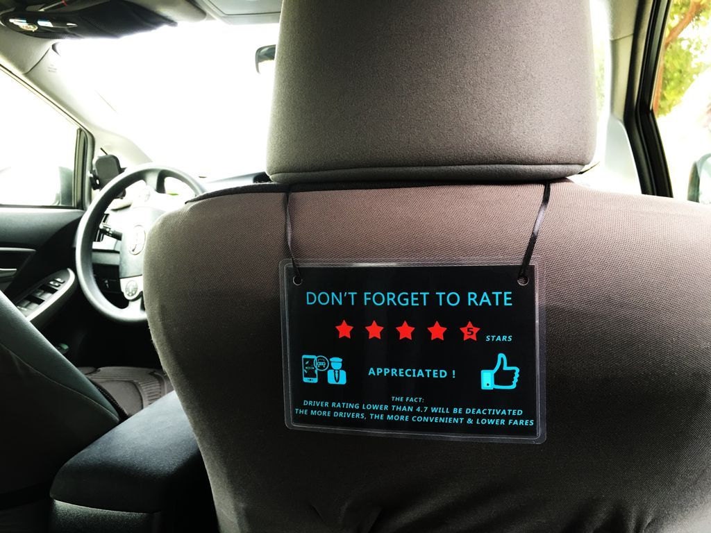 Uber Lyft 5 Star Feedback Sign Decal Display Sticker by Smartsmark