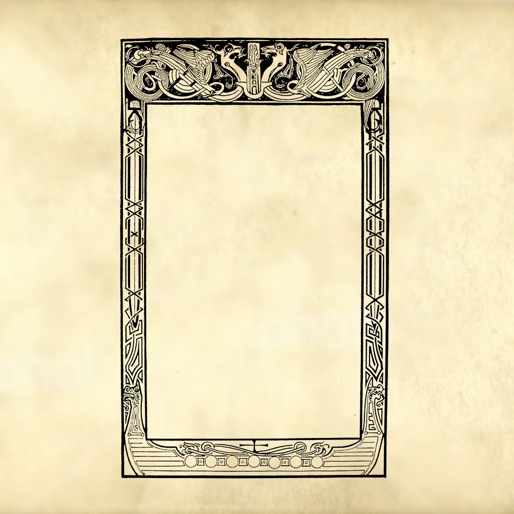 Tales from the north viking style ornamental dragon frame
