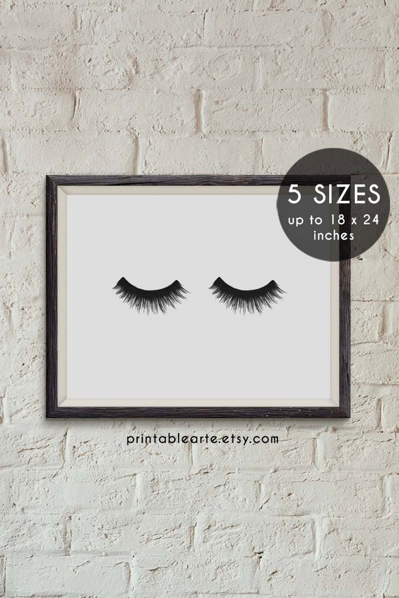 eyelashes print eyelashes makeup print eyelash by PrintableArte