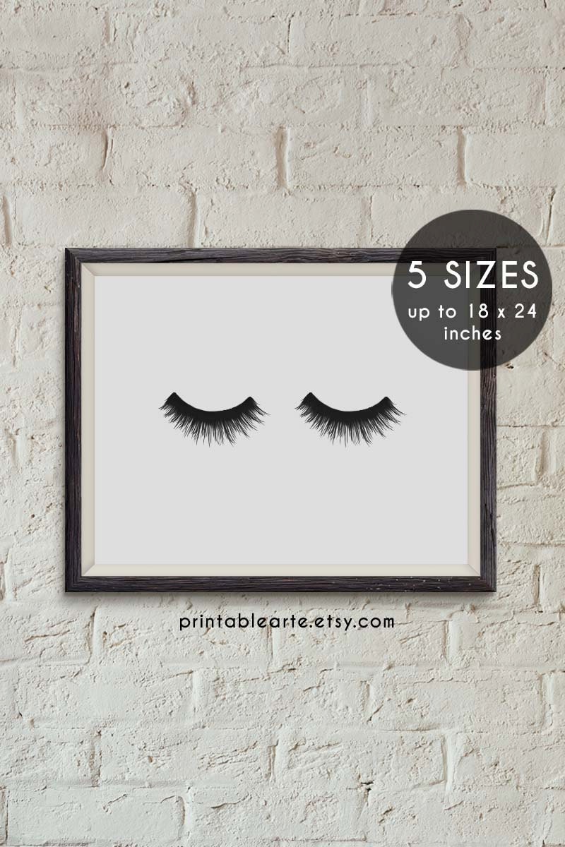eyelashes print eyelashes makeup print eyelash by PrintableArte