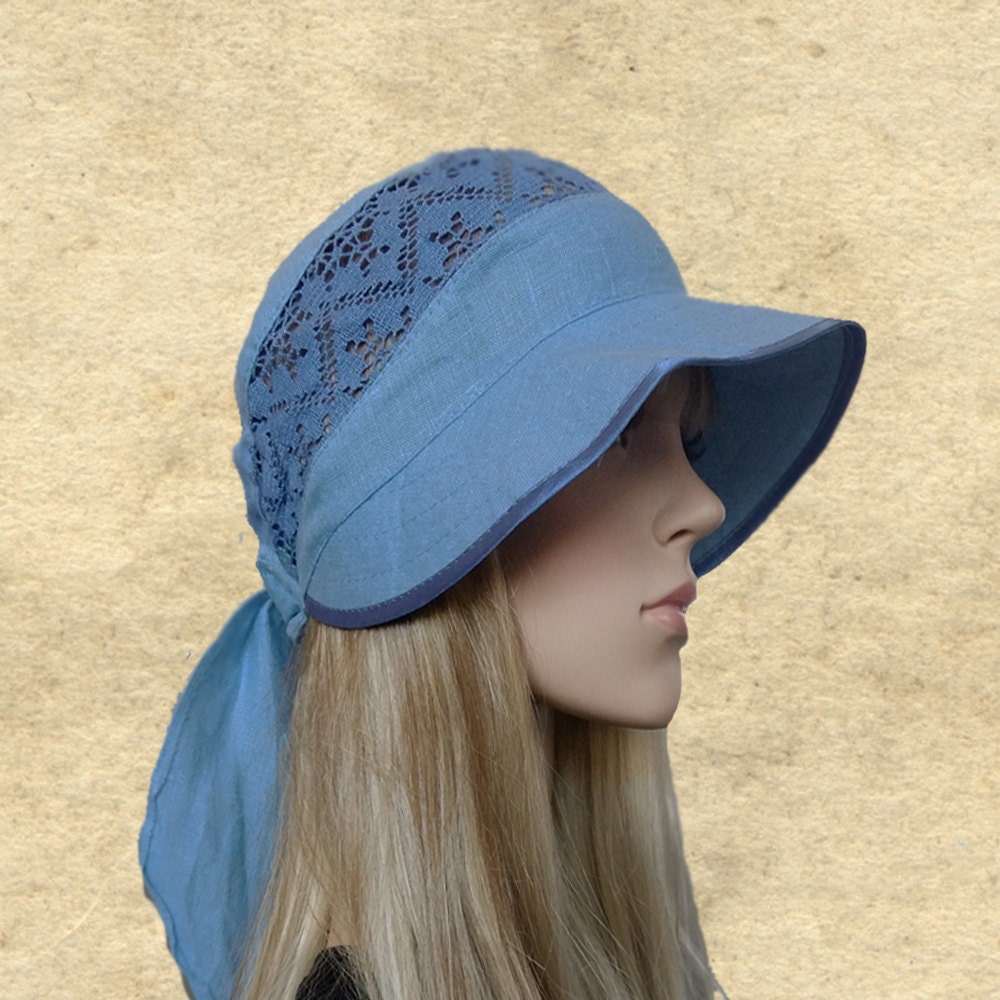 Womans sun visor hat Suns hats women Linen summer by SantiniStudio