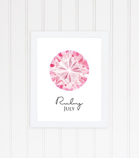 July wall printable July birthstone print Ruby wall by LaViePrints