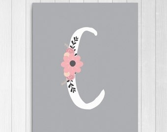 Unique letter c print related items | Etsy