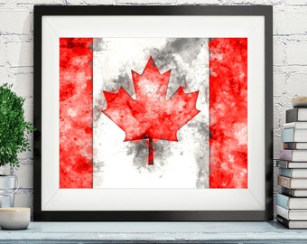 Canadian flag art | Etsy