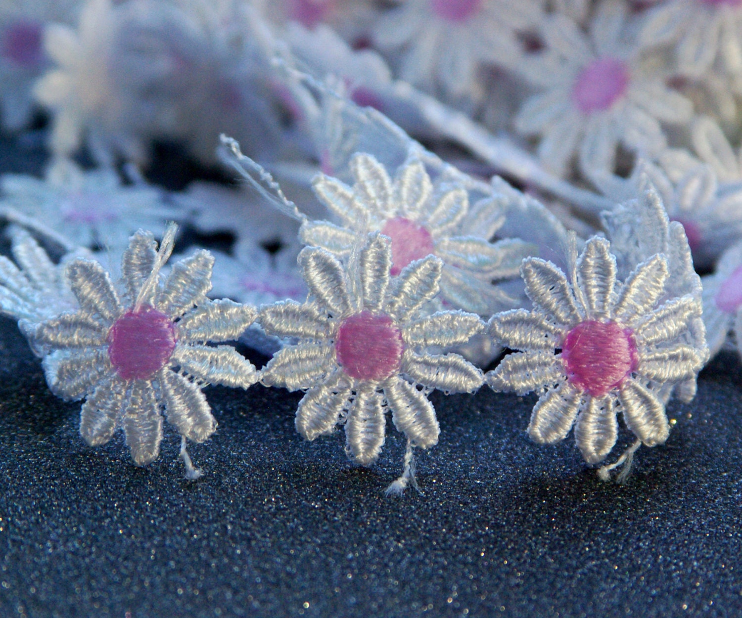 Cotton Flower Trim WHITE DAISY TRIM Daisy Flower Cotton Flower Trim WHITE DAISY TRIM Daisy Flower