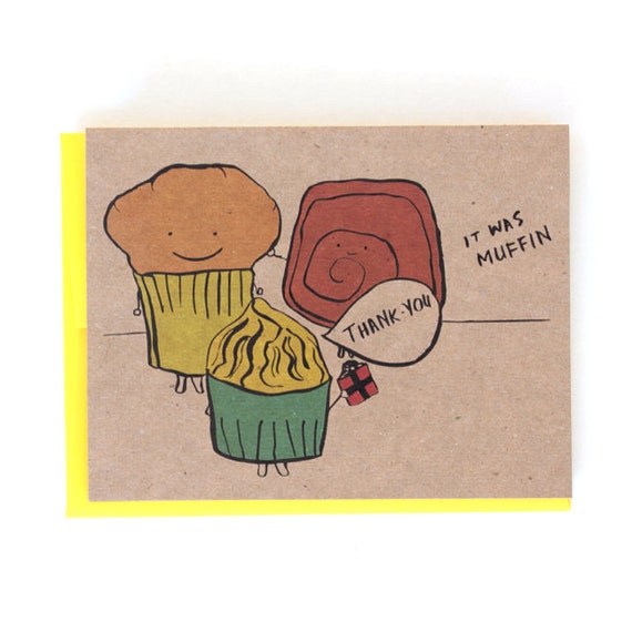 Thank You Muffin baked goods Greeting Card