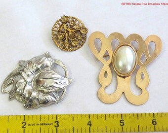 Items similar to Feathered Pink Peacock Brooch Pin on Etsy