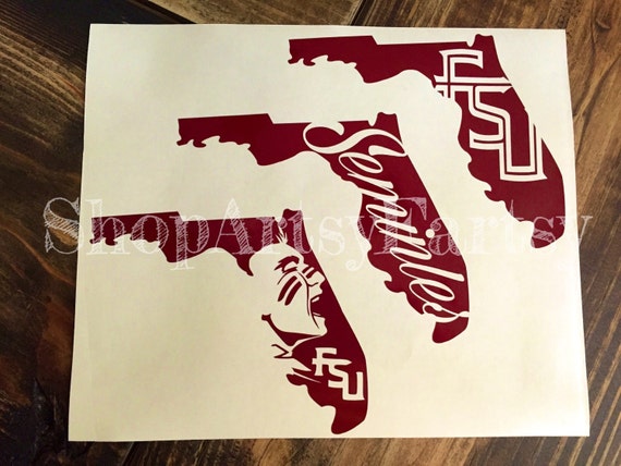 FSU Florida State University Decal by ShopArtsyFartsy on Etsy