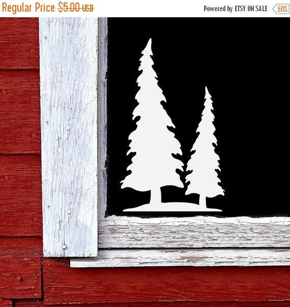 Christmas in July Sale Pine Tree window by OffTheWallExpression