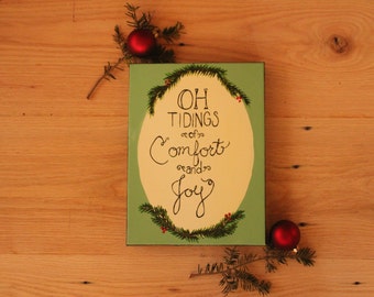 Items similar to Comfort and Joy flash card ornament/garland (cream) on ...
