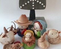 Popular items for ceramic nativity set on Etsy