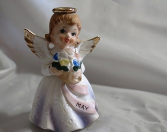 Items similar to Darling Vintage Month of May Angel Figurine - Hand ...