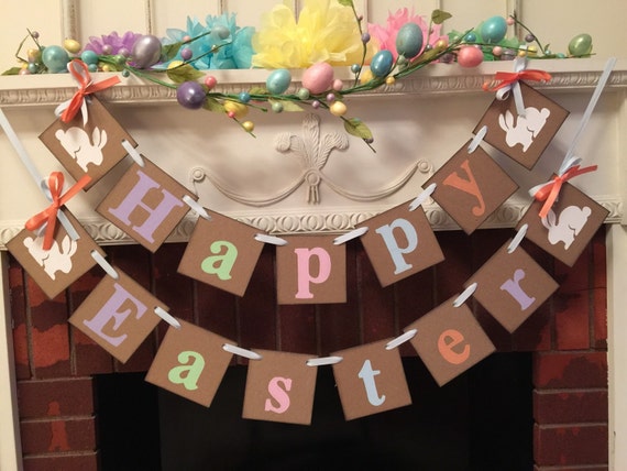 Items similar to Easter decorations - Happy EASTER Mantle or Wall ...