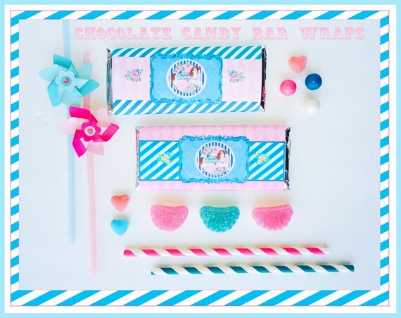CAROUSEL HORSE CANDY Bar Wrappers Printable Instant Download