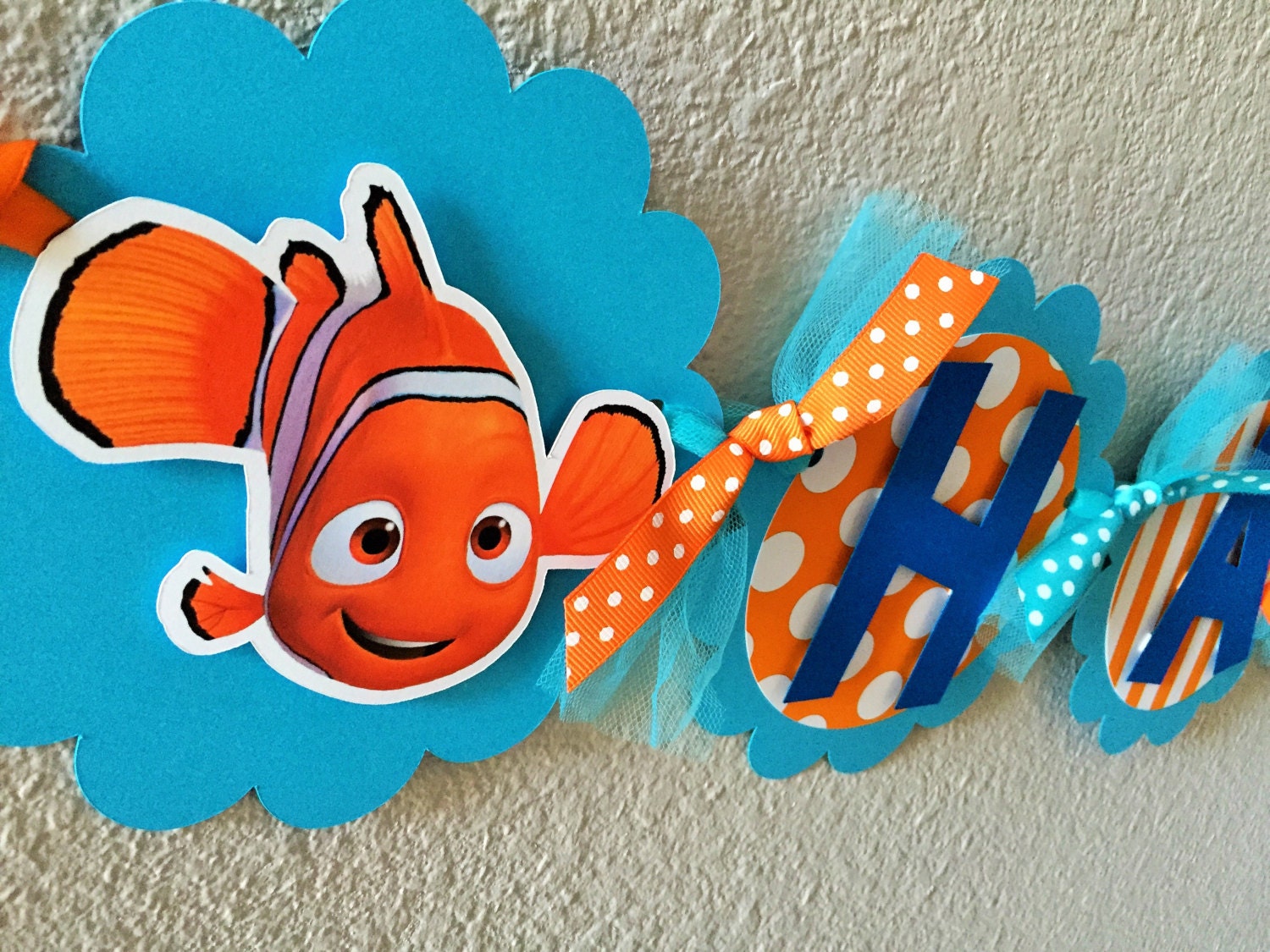 Finding Nemo Birthday Party Banner in Blue by sweetheartpartyshop