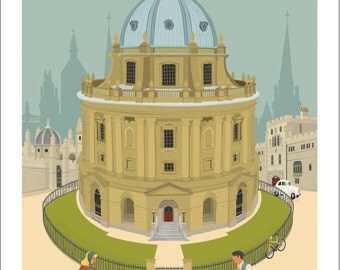 Oxford Radcliffe Camera Print from an original watercolor