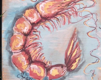 Shrimp painting | Etsy