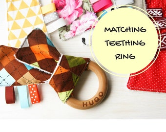 PERSONALIZED teether wooden teething ring by MartBabyAccessories