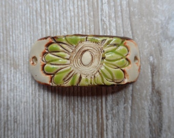 Items similar to Turquoise Green Flower Artisan Made Earrings - Copper ...