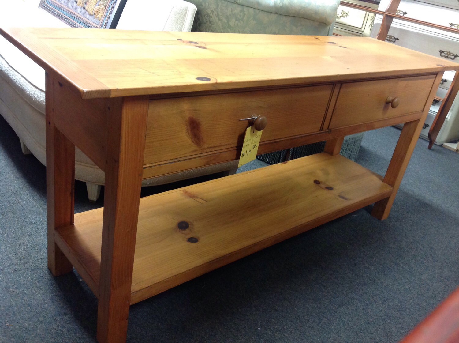 Knotty Pine Sofa Table – Haute Juice