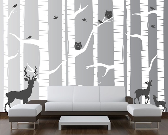 Funky White Tree Wall Decals - 5 Creative Designs to Choose From