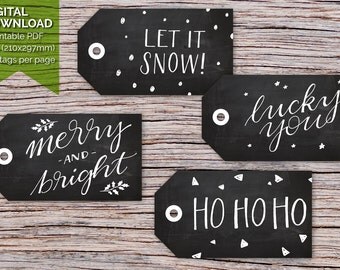 Hand printed tag | Etsy