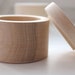 Round unfinished wooden box with cover natural eco