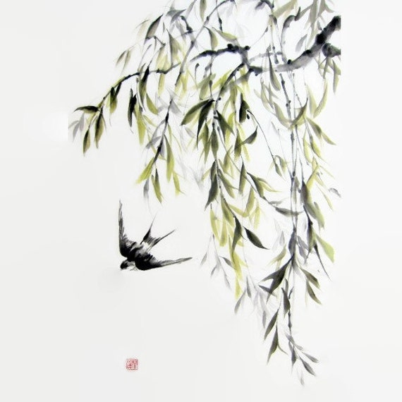 Japanese Ink Painting Japanese art Ink art Asian art Sumi-e