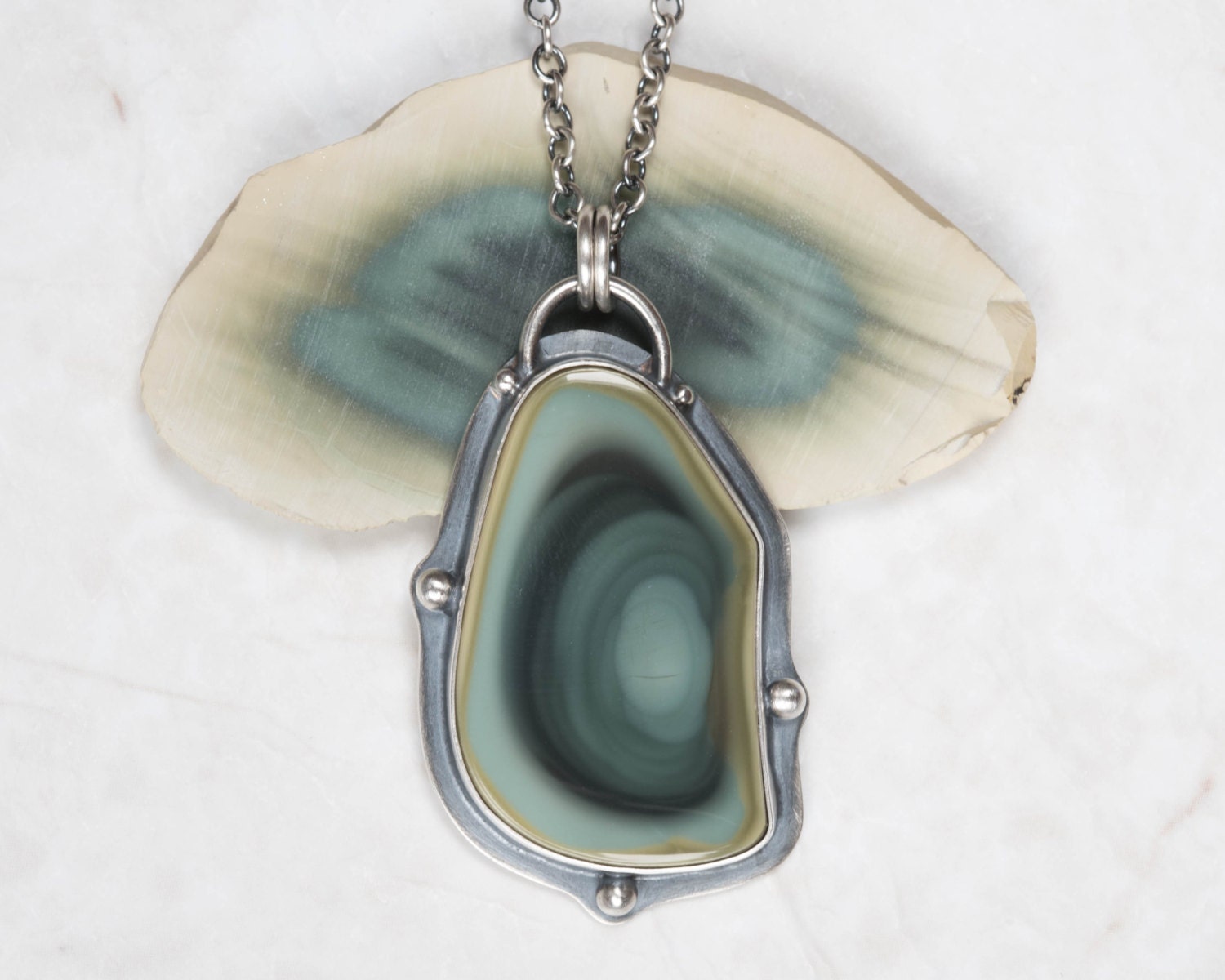 RESERVED Royal Imperial Jasper Necklace Sterling Silver