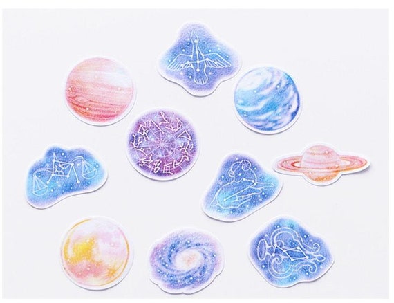 70 Constellation sticker planet stars label sticker Outer