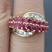 Vintage 14K Solid Gold Genuine Ruby & Diamond Cocktail Ring