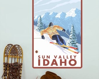 Ski wall decal | Etsy