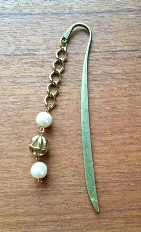 Vintage Pearl Mid Century Modern Bookmark Mad Men Page